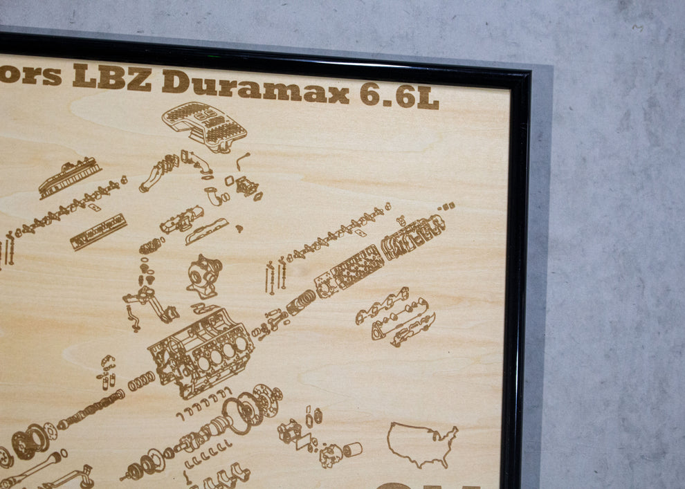 General Motors Duramax LBZ 6.6L Exploded View Poster – EngineMaps