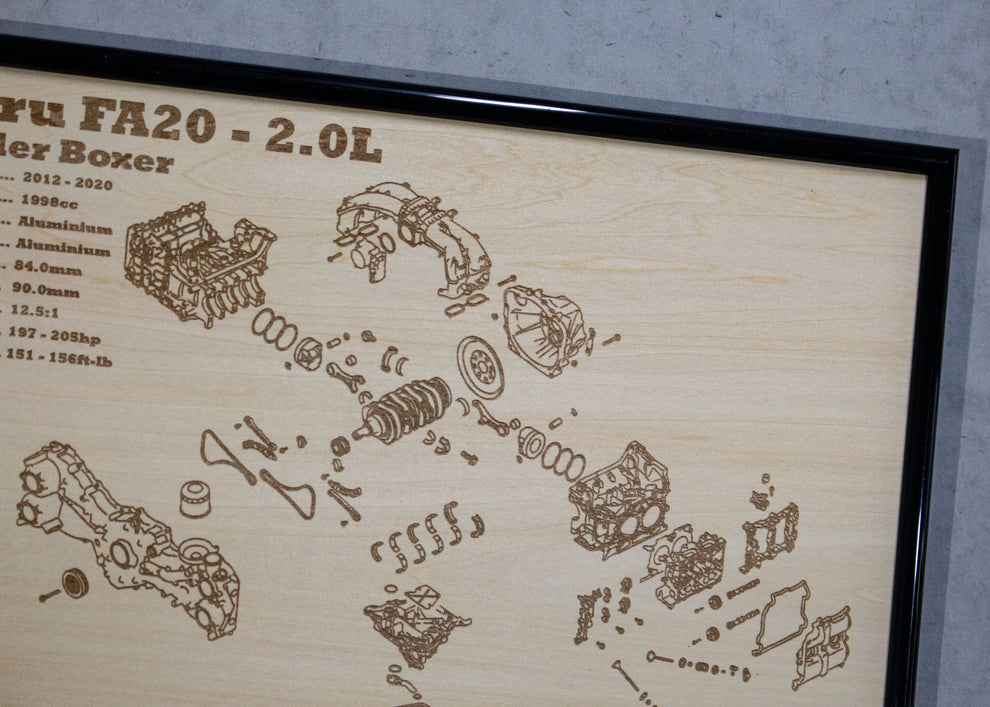 Subaru FA20 2.0L Exploded View Poster – EngineMaps