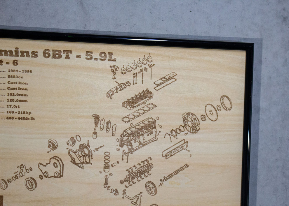 Cummins 6BT 5.9L Exploded View Poster – EngineMaps