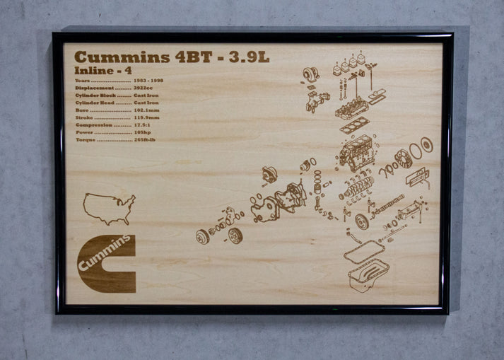 Cummins 4BT 3.9L Exploded View Poster – EngineMaps