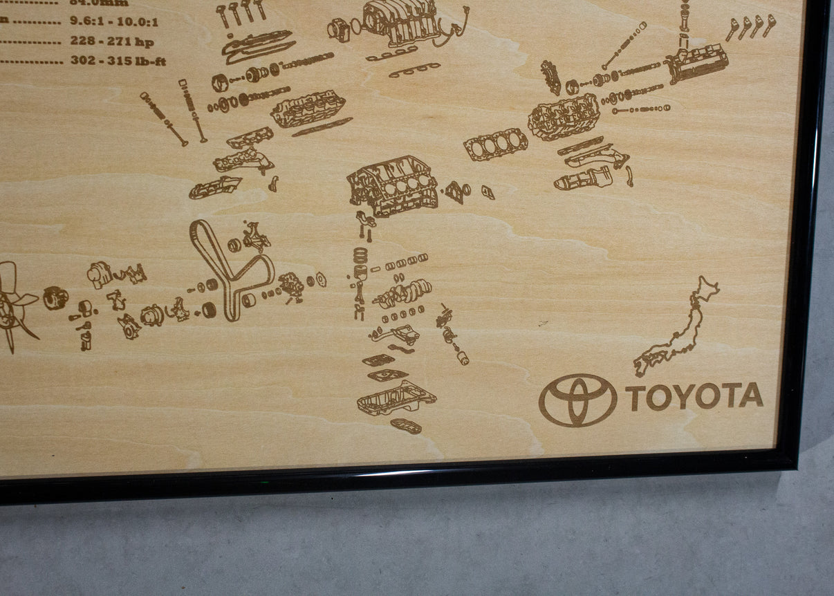 Toyota 2UZ-FE 4.7L exploded view poster – EngineMaps