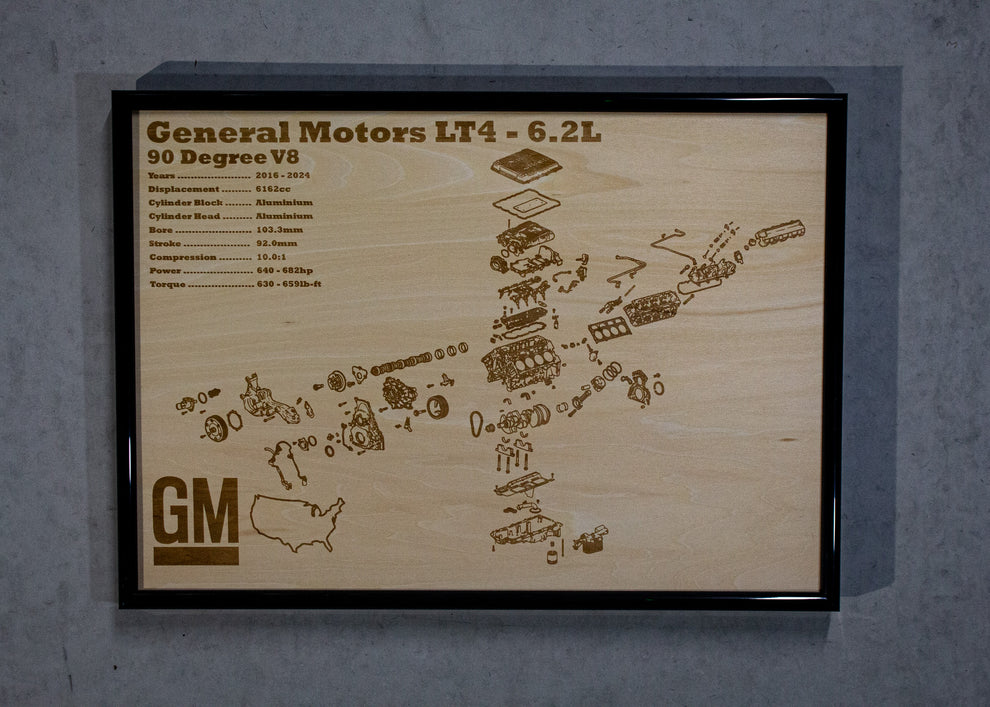 General Motors LT4 6.2L Exploded view poster – EngineMaps