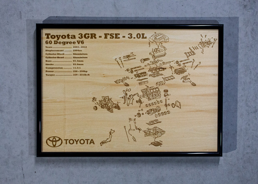 Toyota 3GR-FSE 3.0L Exploded View Poster – EngineMaps