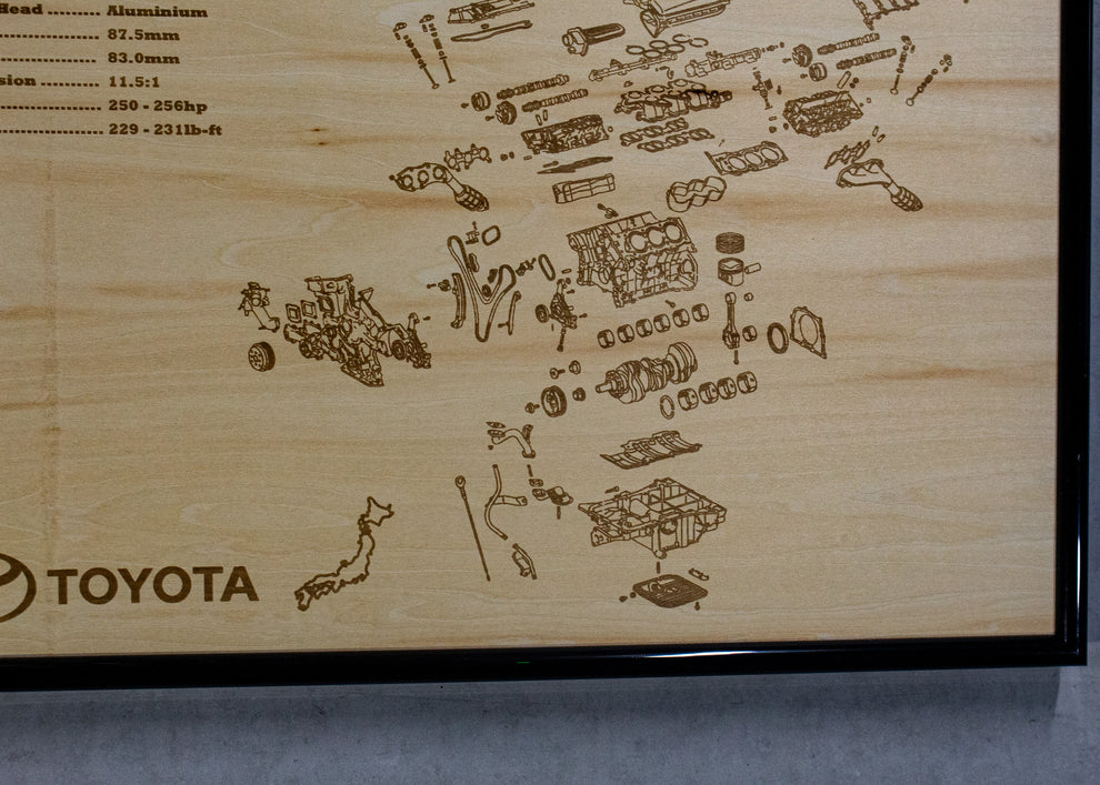 Toyota 3GR-FSE 3.0L Exploded View Poster – EngineMaps
