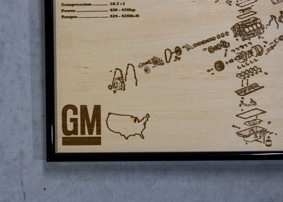 General Motors LS3 6.2L Exploded view poster – EngineMaps