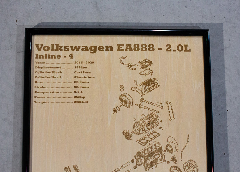 Volkswagen EA888 [3rd gen] 2.0L exploded view poster – EngineMaps