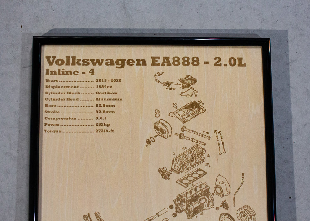 Volkswagen EA888 [3rd gen] 2.0L exploded view poster – EngineMaps