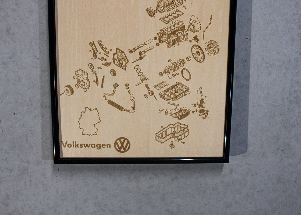 Volkswagen EA888 [3rd gen] 2.0L exploded view poster – EngineMaps