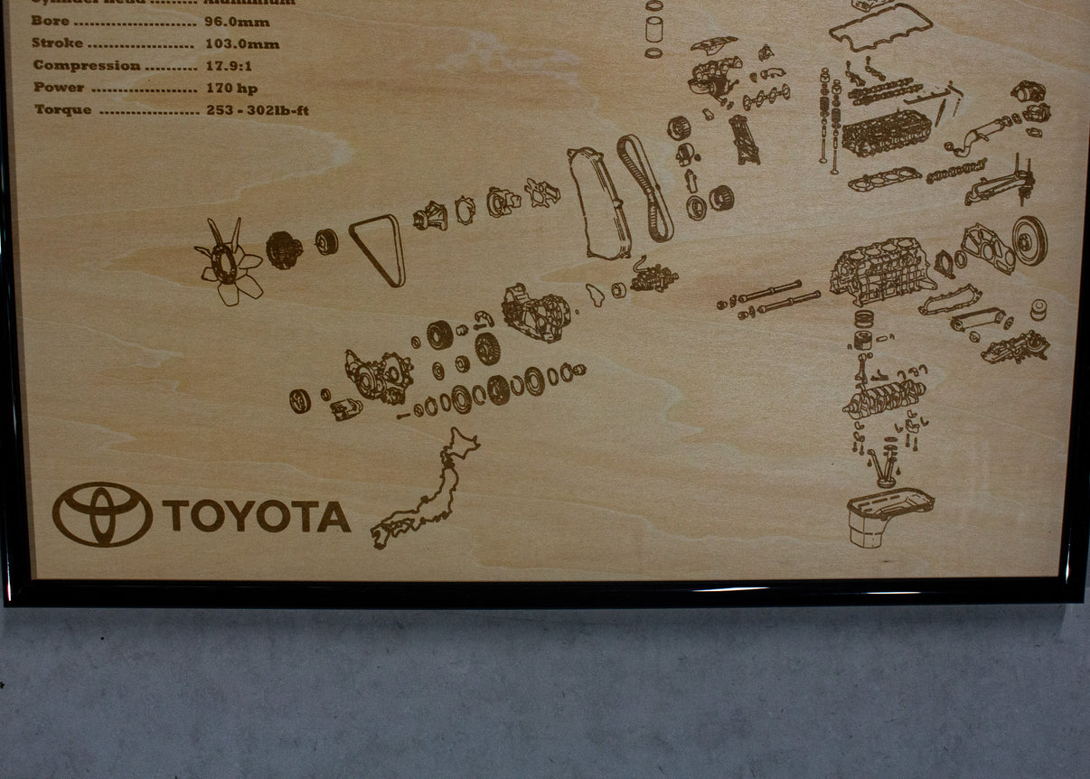 Toyota 1KD-FTV 3.0L exploded view poster – EngineMaps