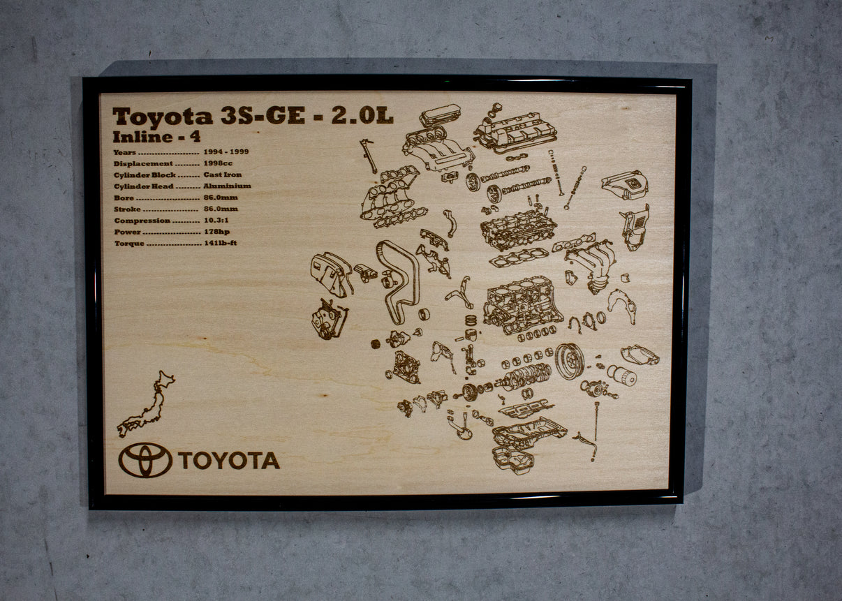 Toyota 3S-GE 2.0L [3rd Gen] Exploded View Poster – EngineMaps