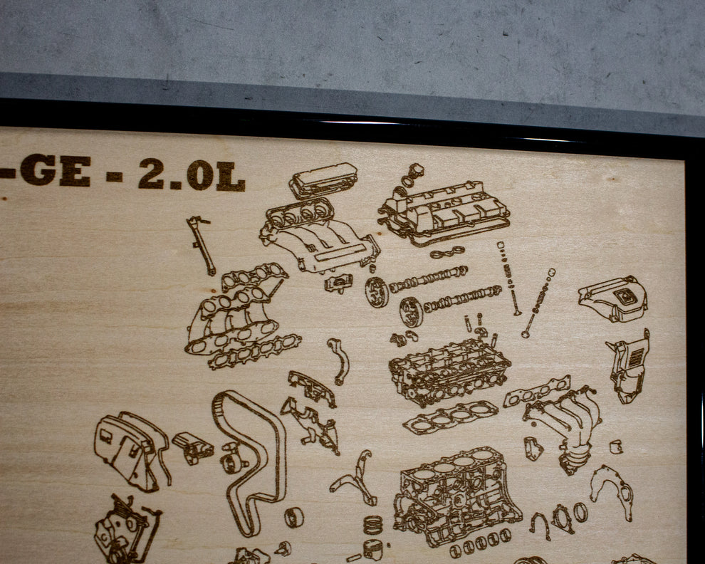 Toyota 3S-GE 2.0L [3rd Gen] Exploded View Poster – EngineMaps
