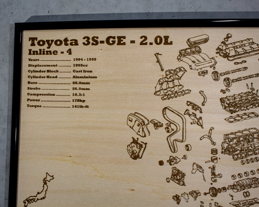 Toyota 3S-GE 2.0L [3rd Gen] Exploded View Poster – EngineMaps