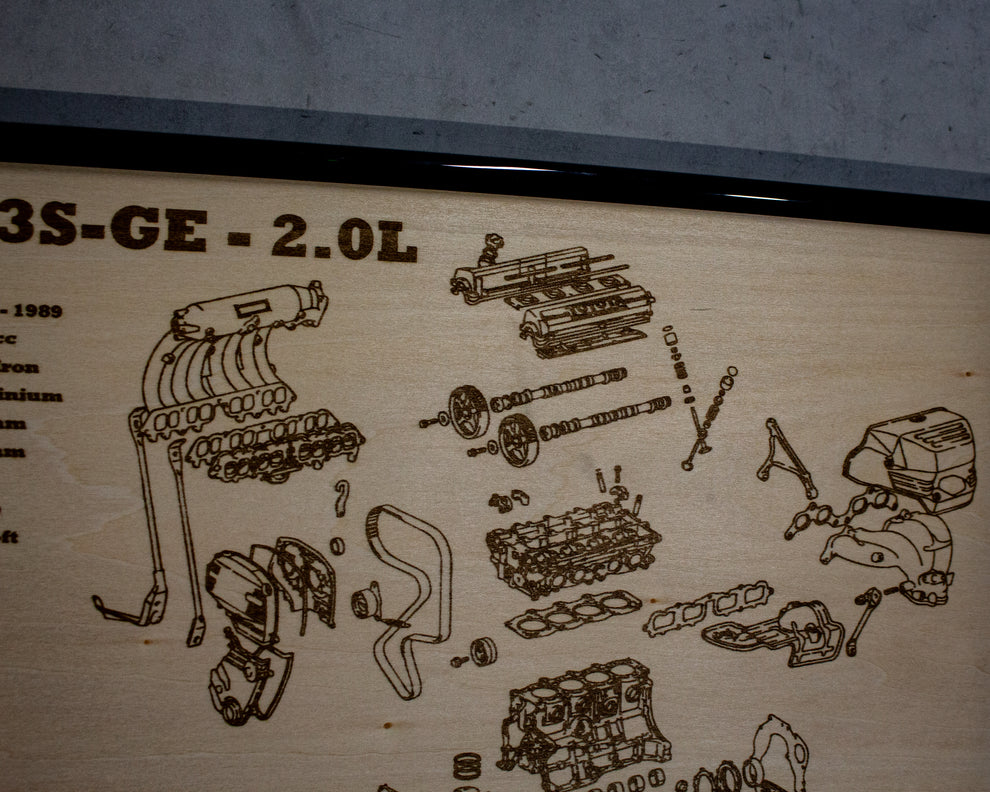 Toyota 3S-GE 2.0L [1st Gen] Exploded View Poster – EngineMaps