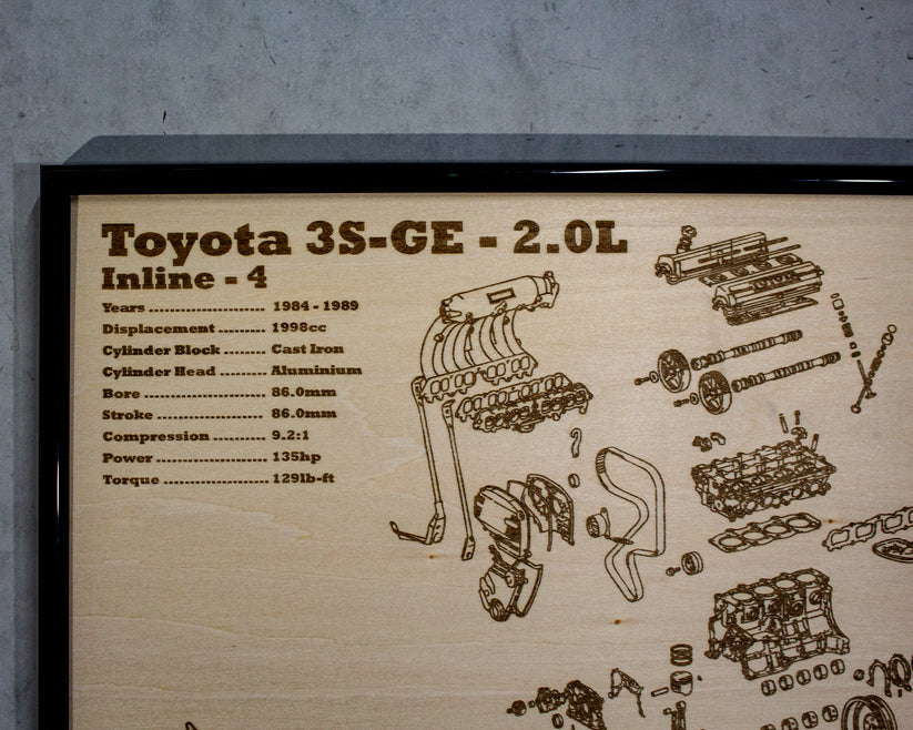 Toyota 3S-GE 2.0L [1st Gen] Exploded View Poster – EngineMaps