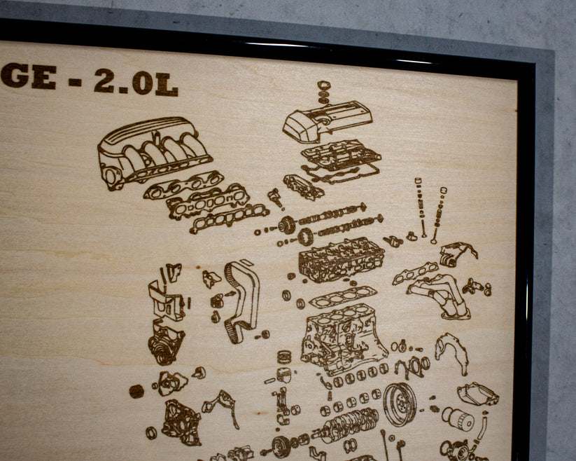 Toyota 3S-GE 2.0L [5th Gen] Exploded View Poster – EngineMaps