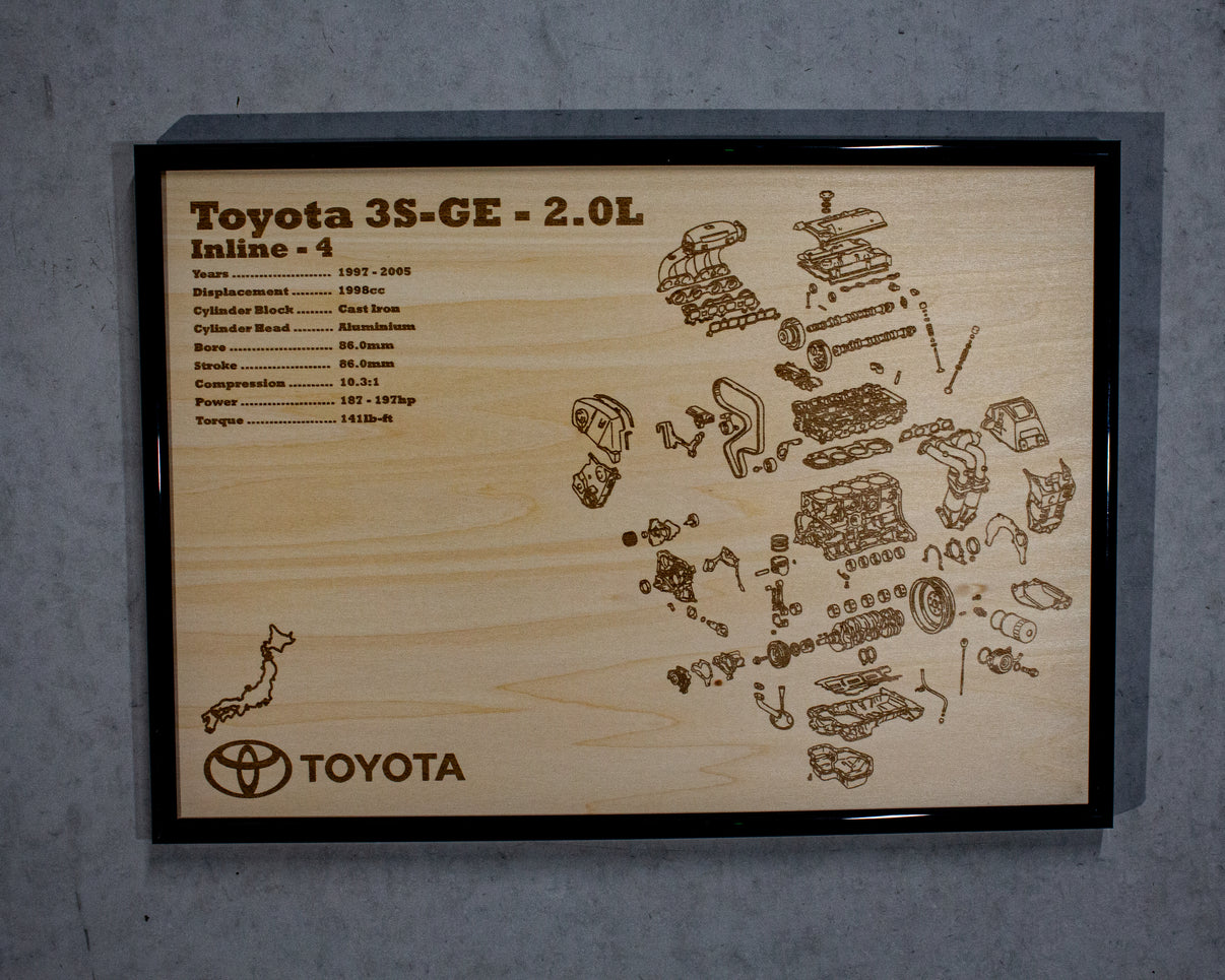 Toyota 3S-GE 2.0L [4th Gen] Exploded View Poster – EngineMaps