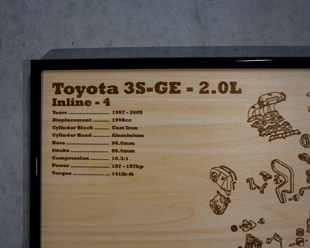 Toyota 3S-GE 2.0L [4th Gen] Exploded View Poster – EngineMaps