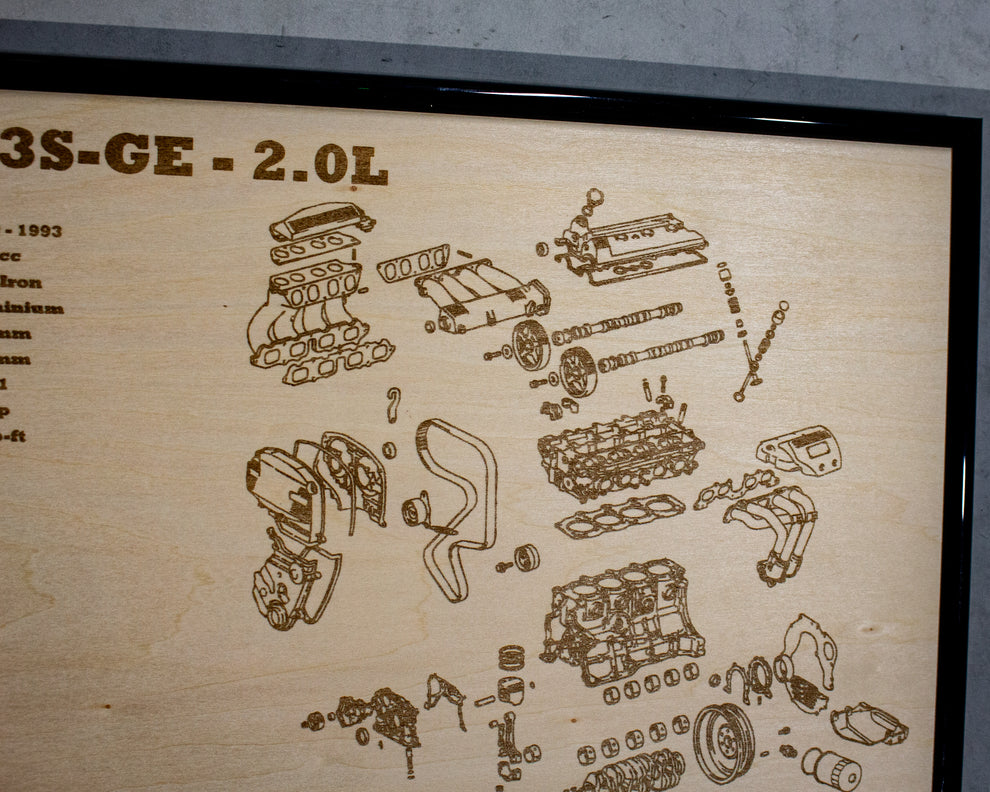 Toyota 3S-GE 2.0L [2nd Gen] Exploded View Poster – EngineMaps