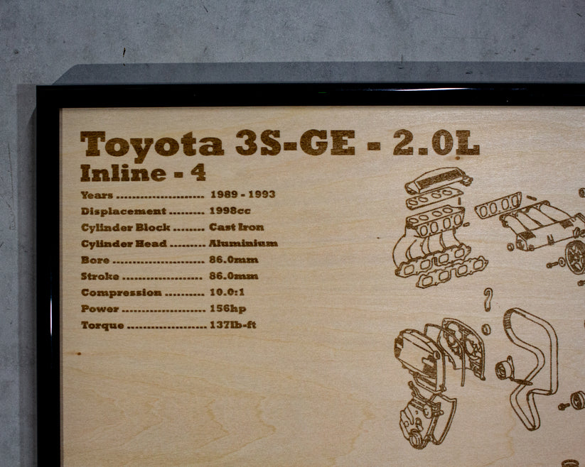 Toyota 3S-GE 2.0L [2nd Gen] Exploded View Poster – EngineMaps