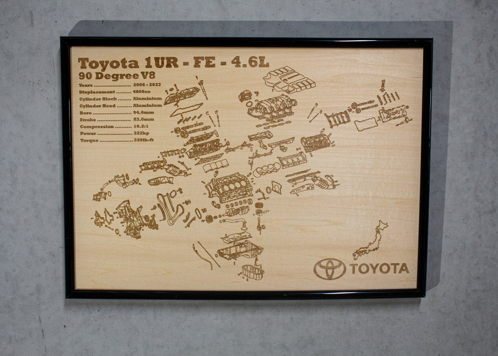 Toyota 1UR-FE 4.6L Exploded View Poster – EngineMaps