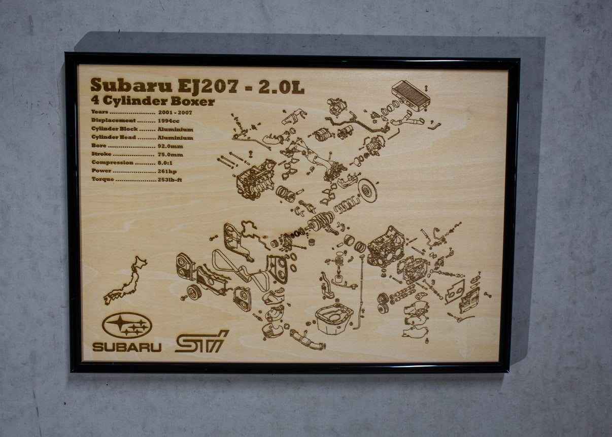 Subaru EJ207 2.0L [VCT] Exploded View Poster – EngineMaps