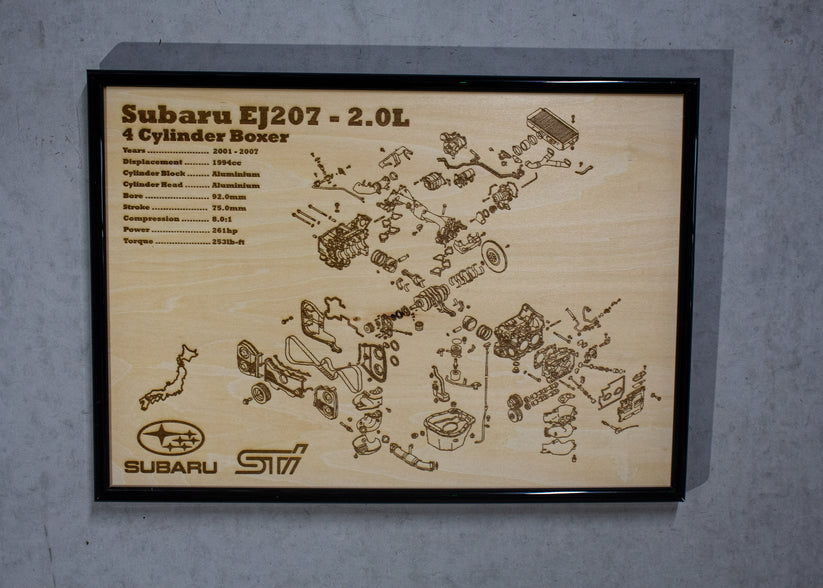 Subaru EJ207 2.0L [VCT] Exploded View Poster – EngineMaps
