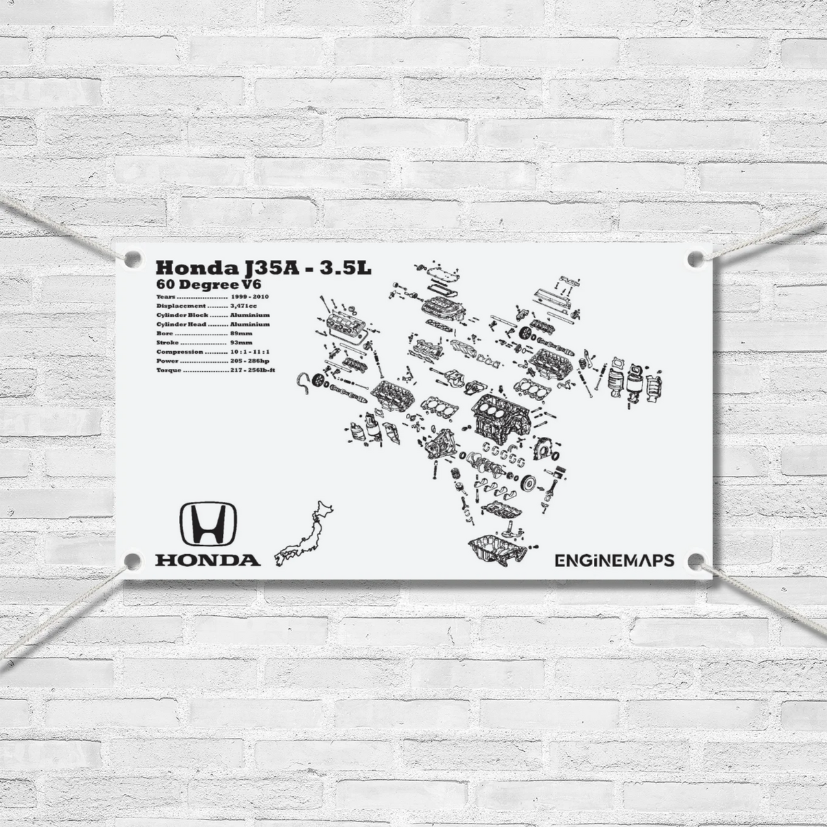 Honda J35A 3.5L Exploded View Banner – EngineMaps