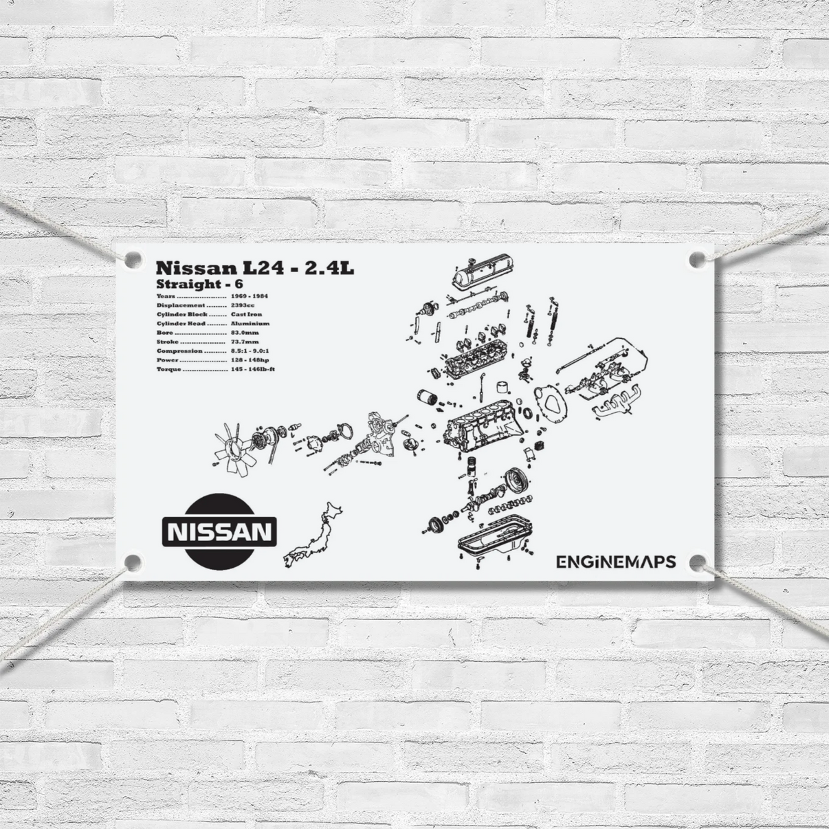 Nissan L24 2.4L Exploded View Banner – EngineMaps