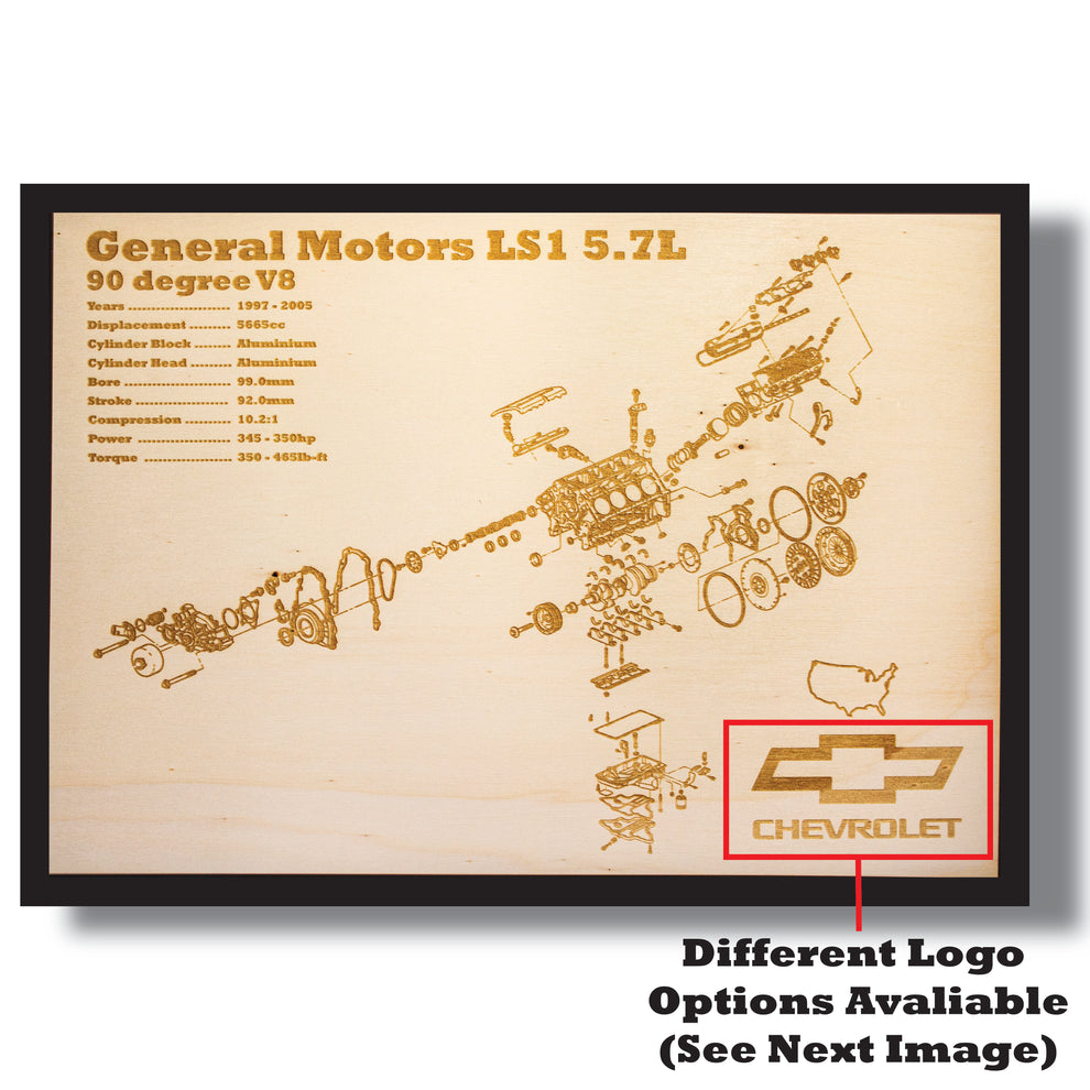 General Motors LS1 5.7L Exploded View Poster – EngineMaps