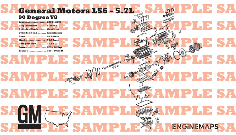 General Motors LS6 5.7L Exploded View Banner – EngineMaps