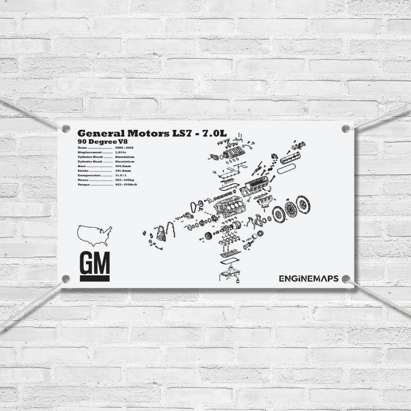 General Motors LS7 7.0L Exploded View Banner – EngineMaps