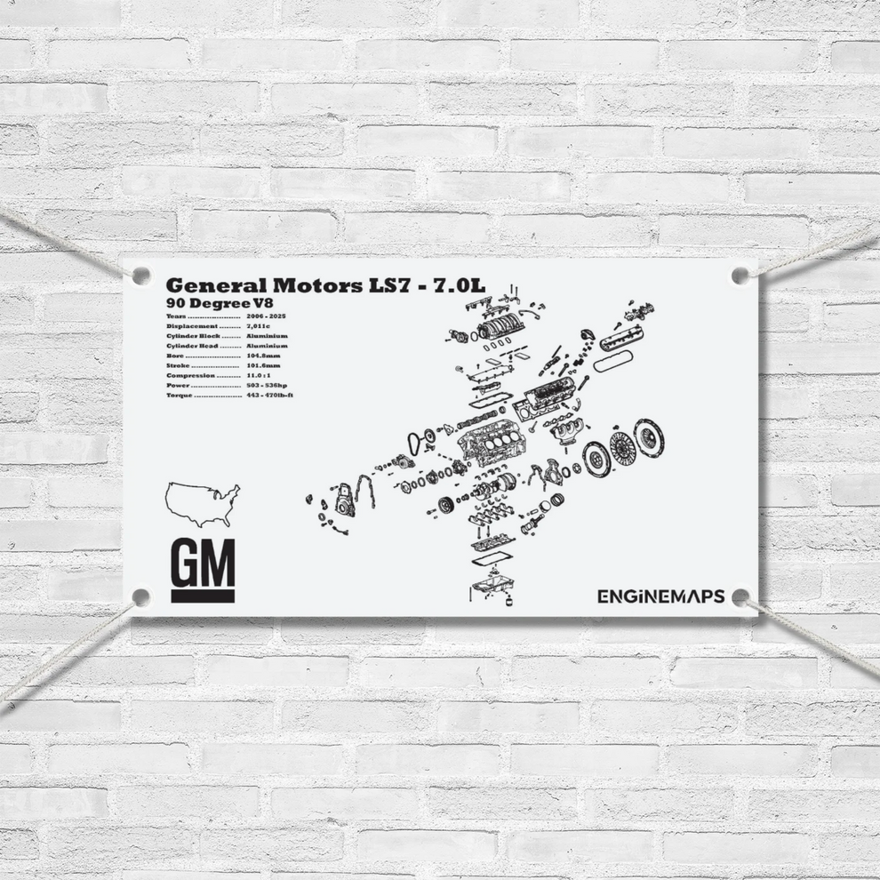 General Motors LS7 7.0L Exploded View Banner – EngineMaps