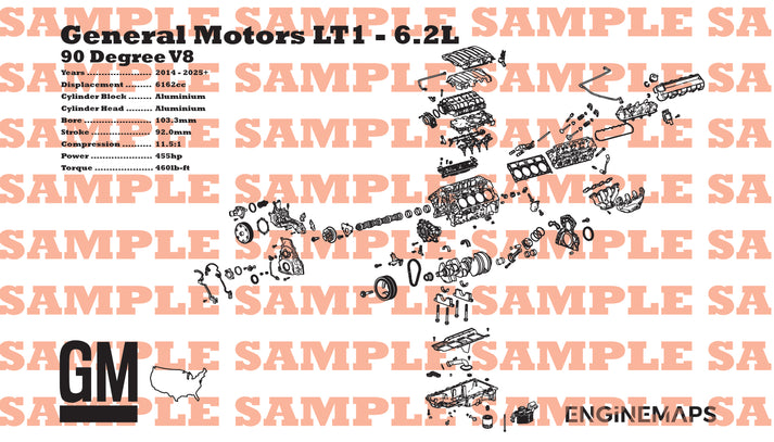 General Motors LT1 [Dry Sump] 6.2L Exploded View Banner – EngineMaps