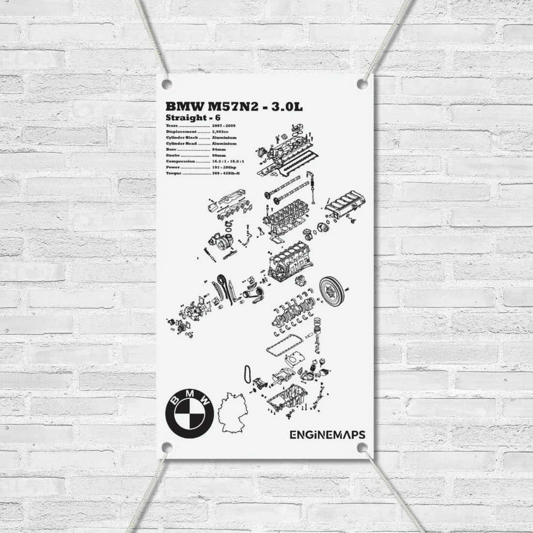 BMW M57N2 3.0L exploded view banner – EngineMaps