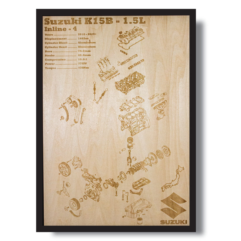 Suzuki K15B 1.5L exploded view poster – EngineMaps