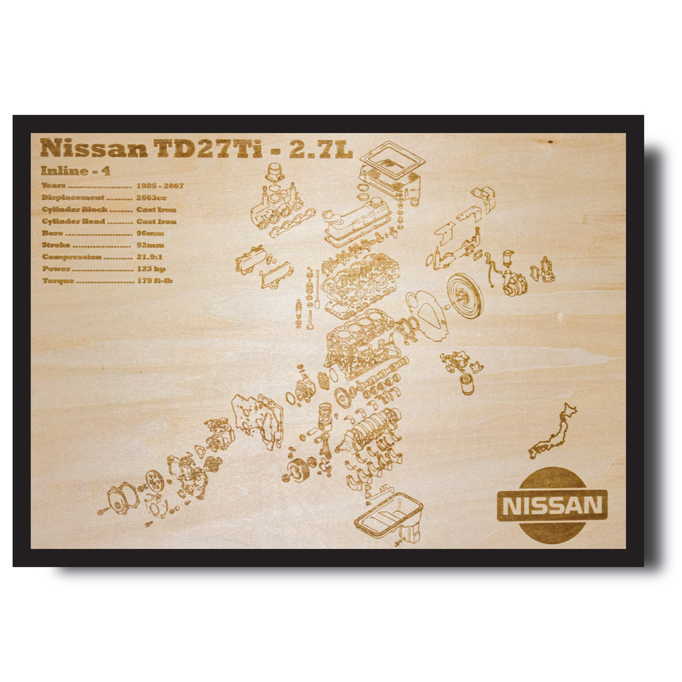 Nissan TD27TI 2.7L exploded view poster – EngineMaps