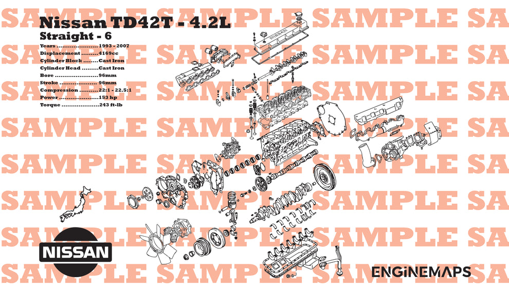 Nissan TD42T 4.2L Exploded View Banner – EngineMaps