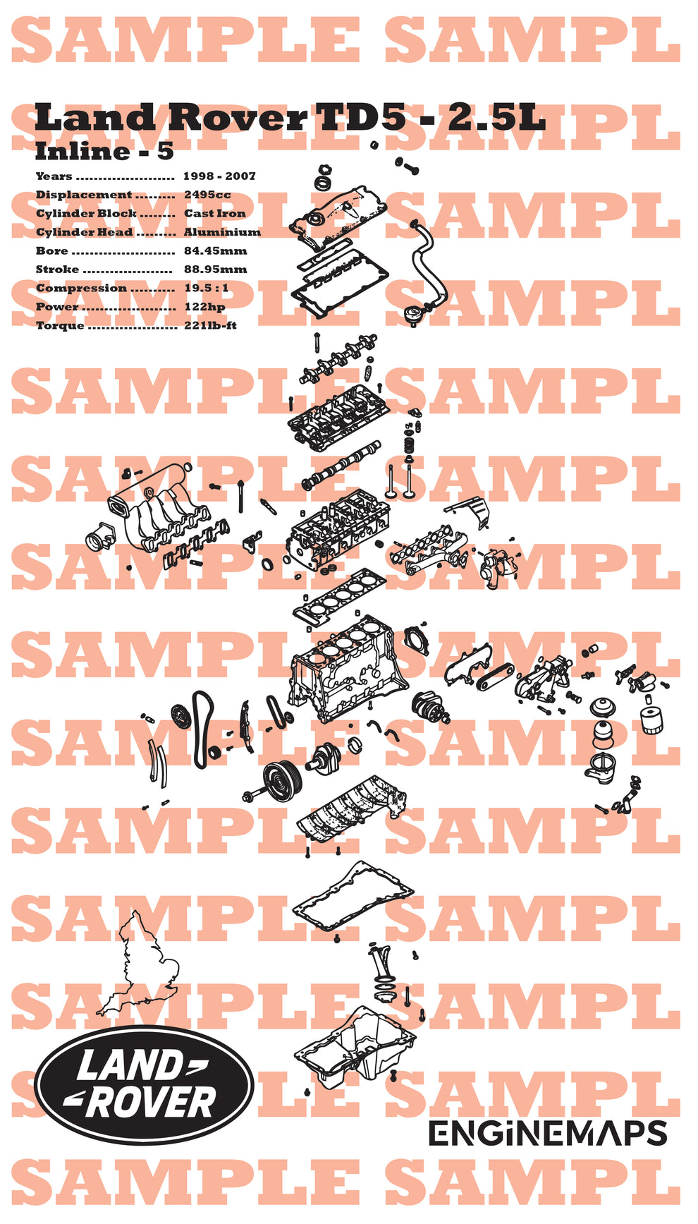 Land Rover TD5 2.5L Exploded View Banner – EngineMaps