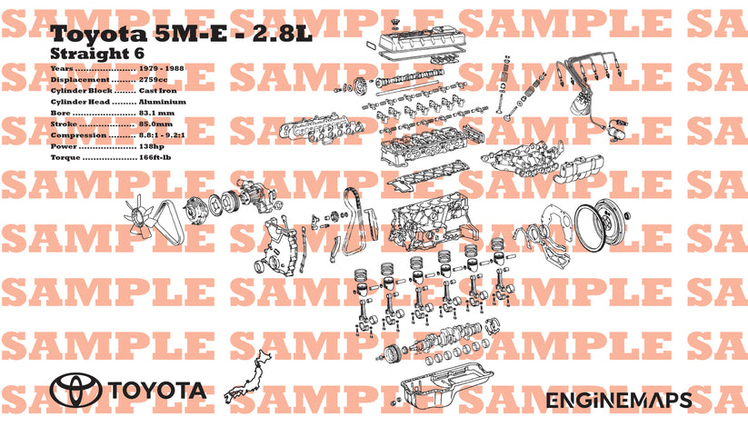 Toyota 5M-E 2.8L Exploded View Banner – EngineMaps