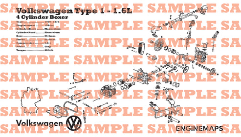 Volkswagen Type 1 1.6L Exploded View Banner – EngineMaps