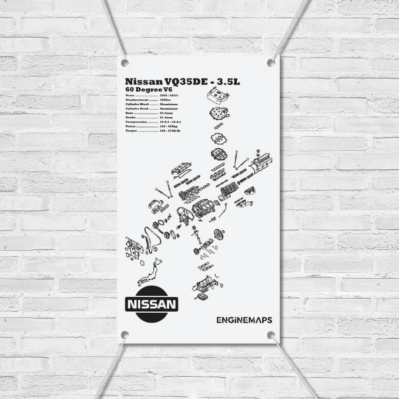 Nissan VQ35DE 3.5L Exploded View Poster – EngineMaps